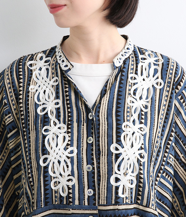 コード刺繍ワンピース(A・ブルー)【再入荷】|MALAIKA(マライカ コード刺繍ワンピース(A・ブルー)【再入荷】|MALAIKA(マライカ